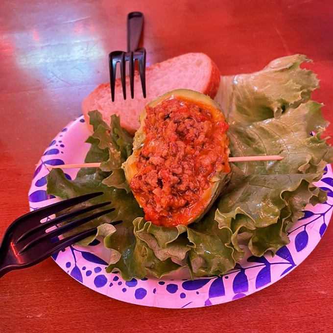A dish that proves The Turf Club isn't just about beef – it's about flavor in all its glorious forms, served on their signature blue-patterned plates.