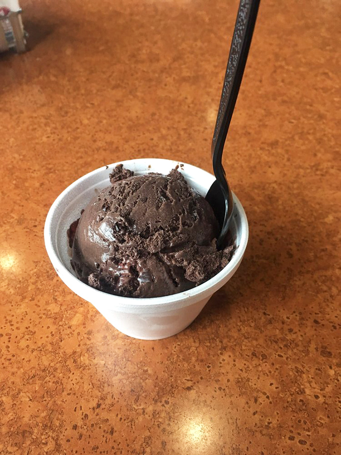 This isn't just chocolate ice cream—it's the cool, creamy finale to a barbecue symphony, proving Midwest Best understands the importance of endings.