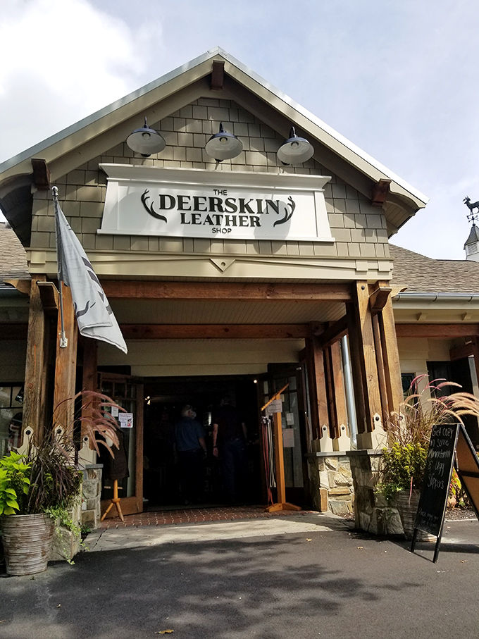 The Deerskin Leather Shop—where that intoxicating leather smell isn't from a scented candle but the real McCoy. Craftsmanship you can touch.