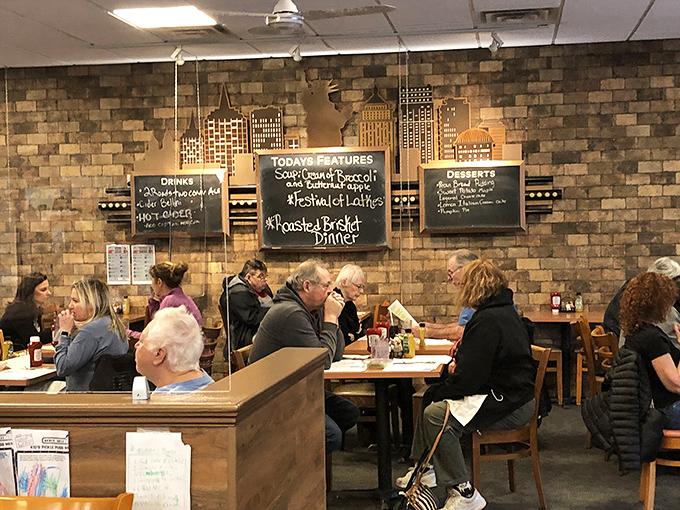The bustling dining room at lunchtime – a symphony of conversation, clattering plates, and the occasional "oooh" as towering sandwiches arrive at tables.