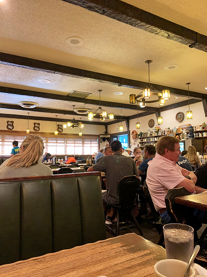 The dining room hums with conversation and clinking glasses – proof that good German food brings people together better than a family reunion.