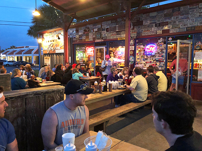 Twilight at Southern Soul—where strangers become friends united by the universal language of exceptional barbecue and cold drinks.