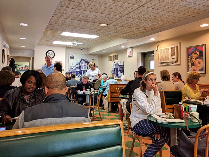 The breakfast crowd—a cross-section of Wilmington life united by the universal language of "pass the syrup, please."