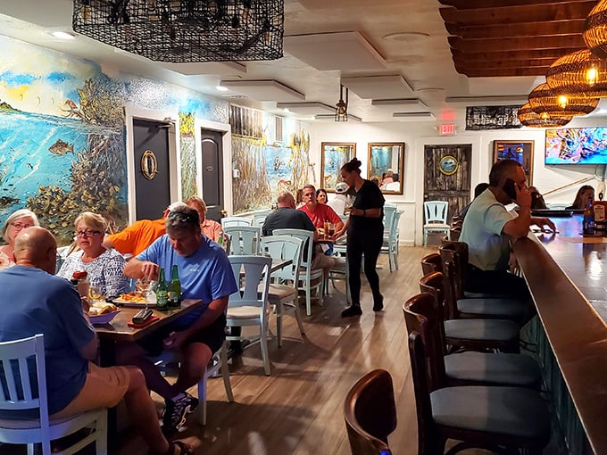 Happy diners and attentive service—the universal language of a restaurant that's doing everything right. Notice the satisfied smiles between bites.