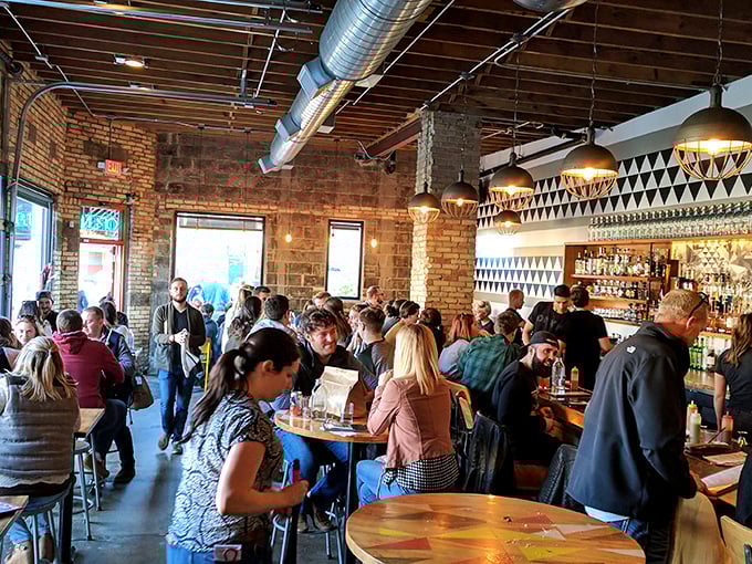 When the restaurant is this packed, you know you've stumbled onto something special – or everyone in Grand Rapids has simultaneously developed excellent taste.