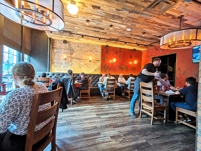 Where comfort food meets conversation—The Eagle's dining room buzzes with the satisfied murmurs of diners making memories over shared plates.