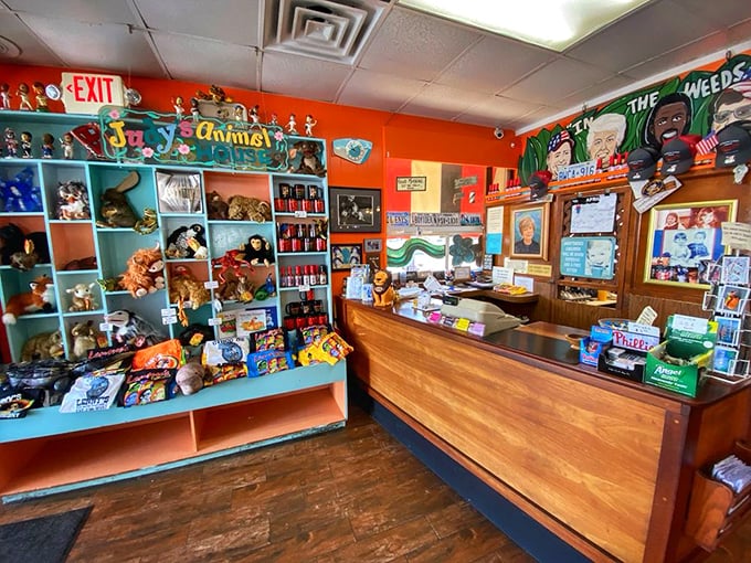 The gift shop corner—because sometimes you need a souvenir to remember your food coma by. Nostalgia for sale!