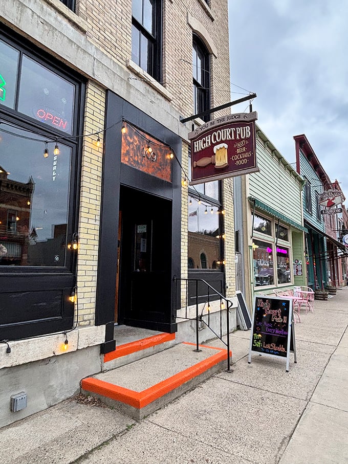 The High Court Pub serves justice in liquid form—perfect for deliberating after a day of biking the Root River Trail.