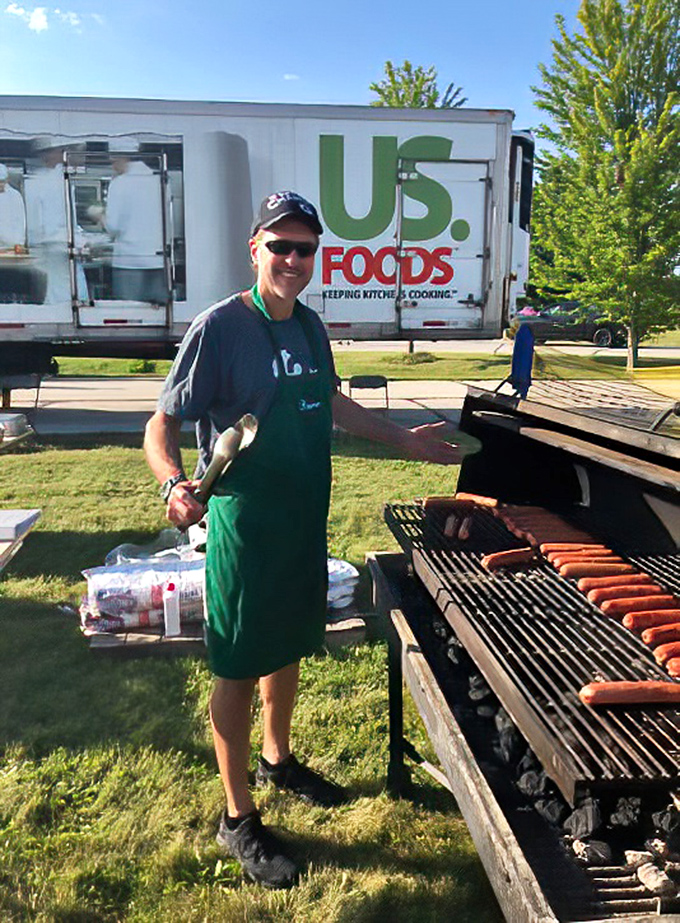 The universal language of lunch speaks fluent Wisconsin here. Nothing philosophizes better than a perfectly grilled hot dog on a sunny day.