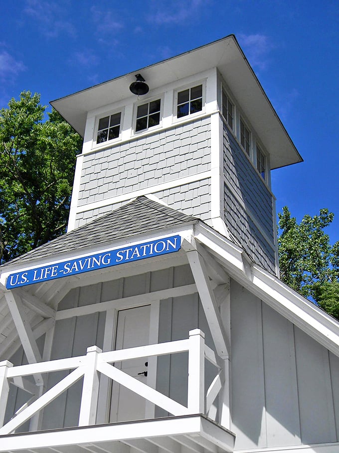 The U.S. Life-Saving Station stands as a reminder that lighthouses weren't the only guardians watching over Great Lakes sailors.
