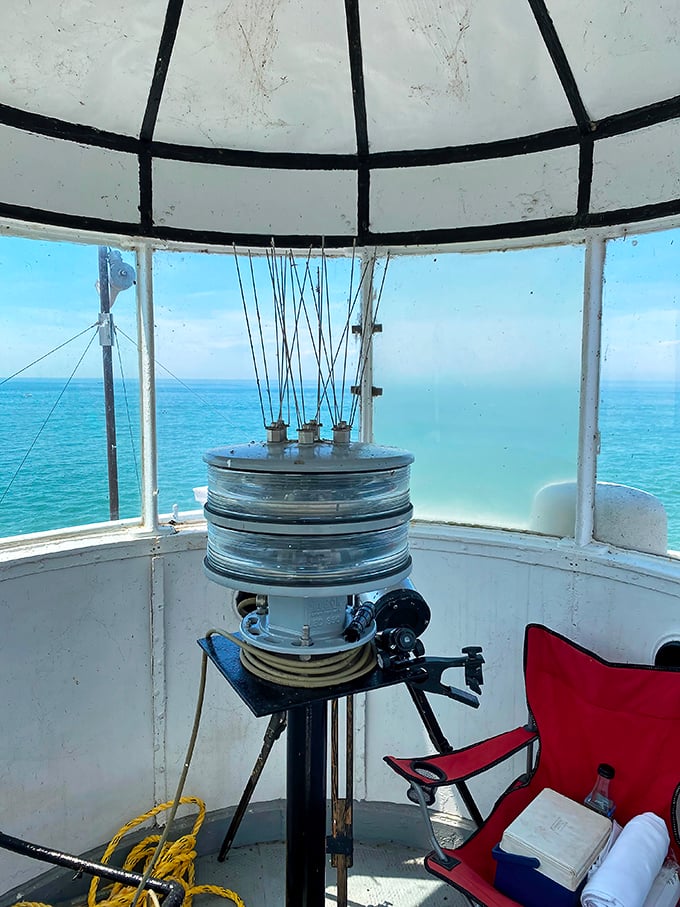 The lighthouse's beating heart—where technology meets tradition in a room with the best view in all of Ohio.