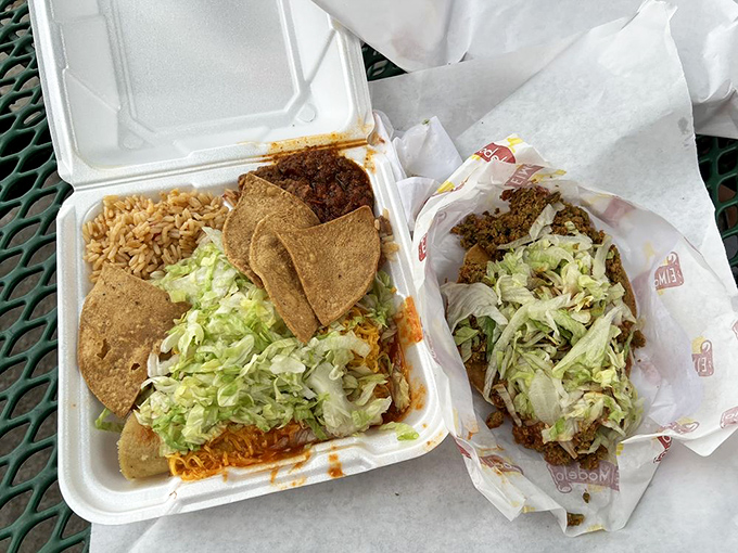 The Mexican Plate arrives like a greatest hits album—each component a star in its own right, together creating a symphony of flavors.