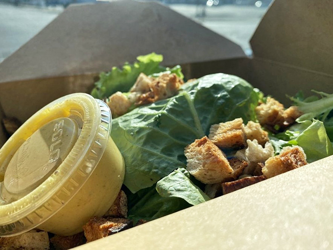 Even the salad gets star treatment. Fresh greens and housemade dressing prove Saint Francis cares about everything that leaves the kitchen.