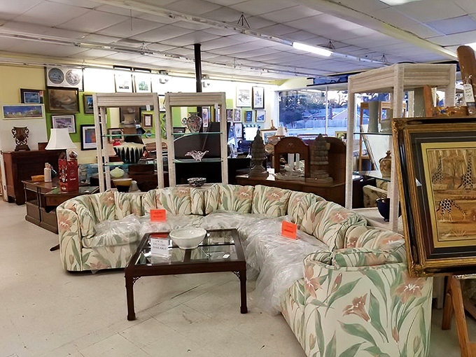 This floral sectional sofa isn't just furniture—it's a conversation pit waiting to happen, complete with built-in conversation starters.