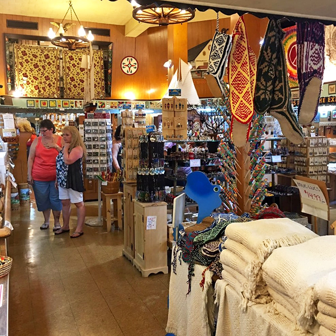 Browsing handcrafted treasures amid colorful quilts and folk art—the perfect activity while you wait for your sugar rush to subside.