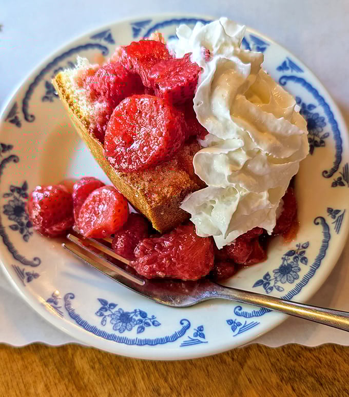 A strawberry shortcake that doesn't need Instagram filters—just real berries, tender cake, and cream that makes you close your eyes in silent gratitude.