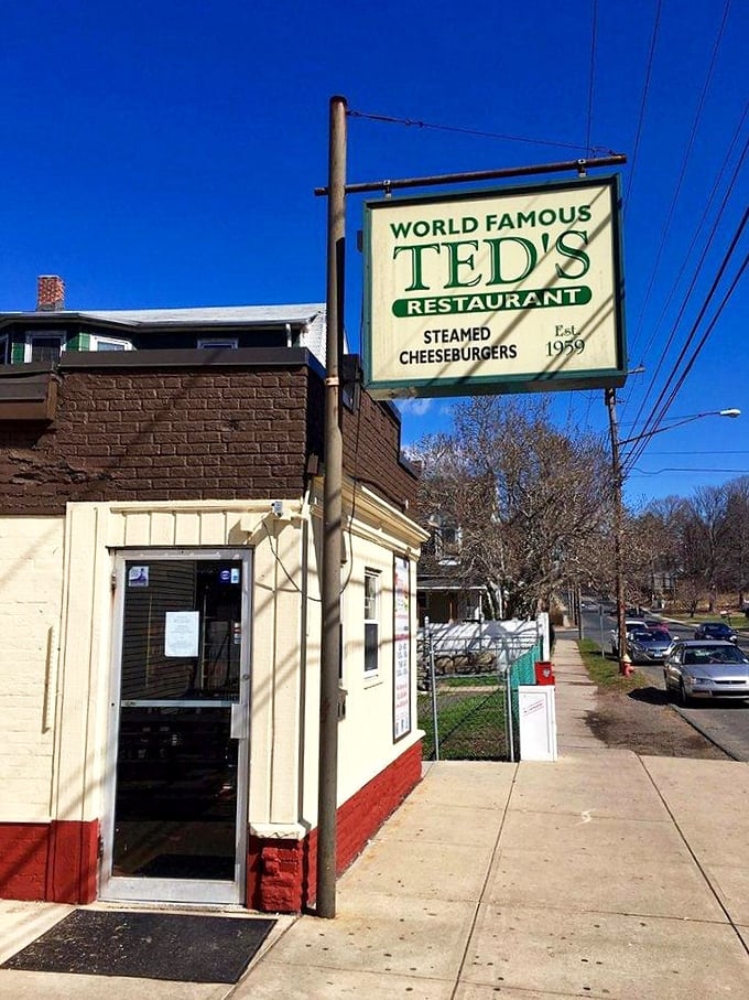 Ted's Restaurant has been serving "World Famous" steamed cheeseburgers since 1959—proof that affordable culinary legends still exist.