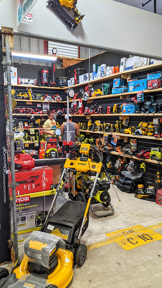 Tool paradise for the handy and hopeful alike. Even if you can't tell a miter saw from a table saw, you'll want something here.