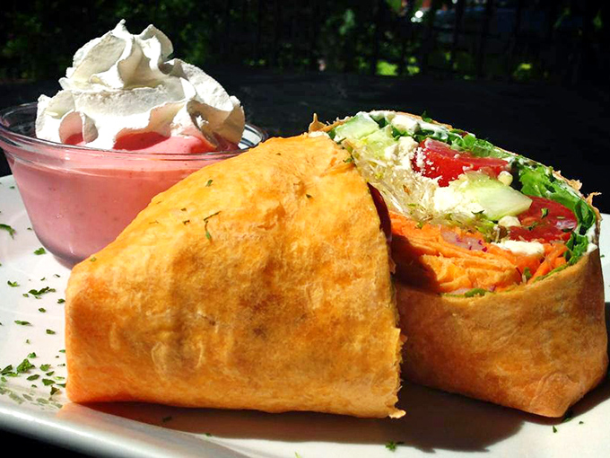 Fresh vegetables wrapped in tortilla goodness – proof that healthy eating doesn't require sacrificing flavor or leaving the table unsatisfied.