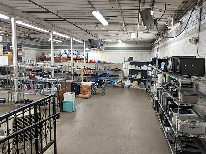 The back room bonanza! Where appliances and electronics go for their second act—it's like backstage at the gadget retirement show.