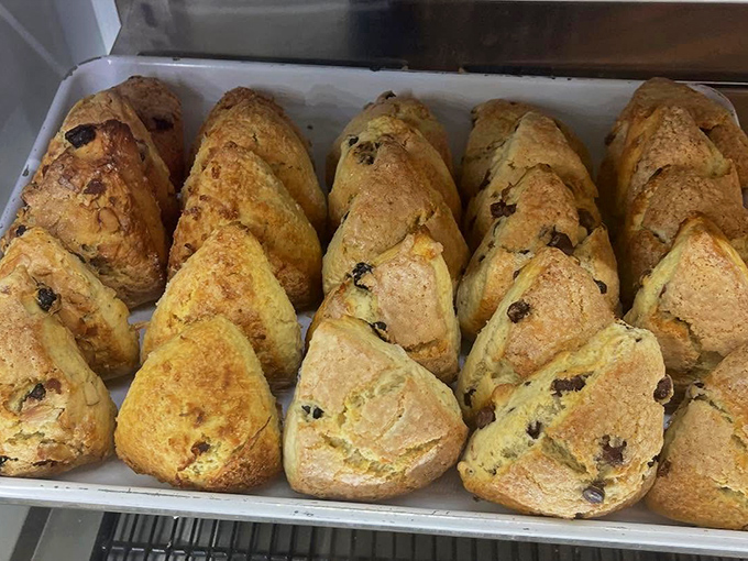 Scones that actually look moist—a bakery miracle on par with finding a parking spot directly in front of your destination.