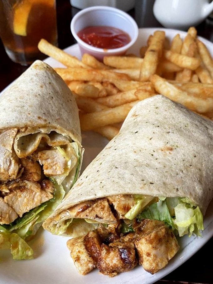 This wrap doesn't just contain a meal – it cradles a perfect balance of flavors waiting to be unleashed with each satisfying bite.