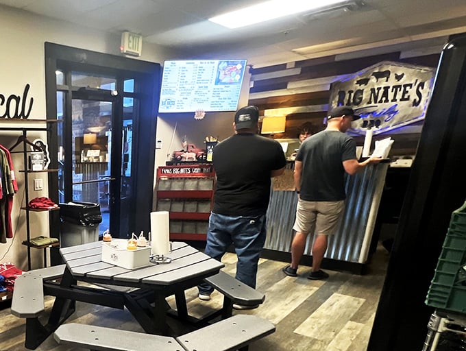 The pilgrimage to the counter – two customers about to have a day-changing experience. You can almost smell the anticipation.