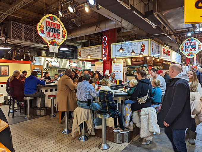 The counter seating isn't just efficient—it's theater in the round. Strangers become temporary friends united by the pursuit of perfect pancakes.