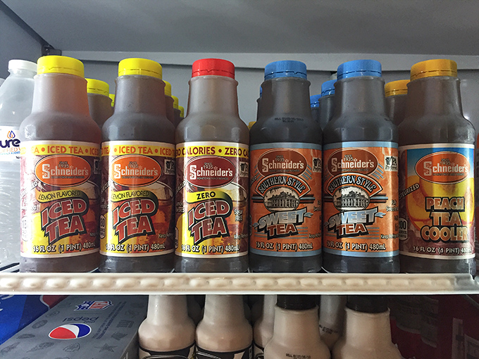 The beverage lineup features Schneider's iced tea in various flavors—the perfect Pennsylvania companion to wash down your hot dog masterpiece.