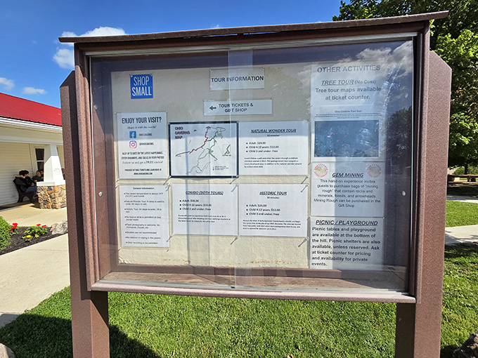 This unassuming information board holds the keys to understanding millions of years of geological wizardry happening right beneath your feet.