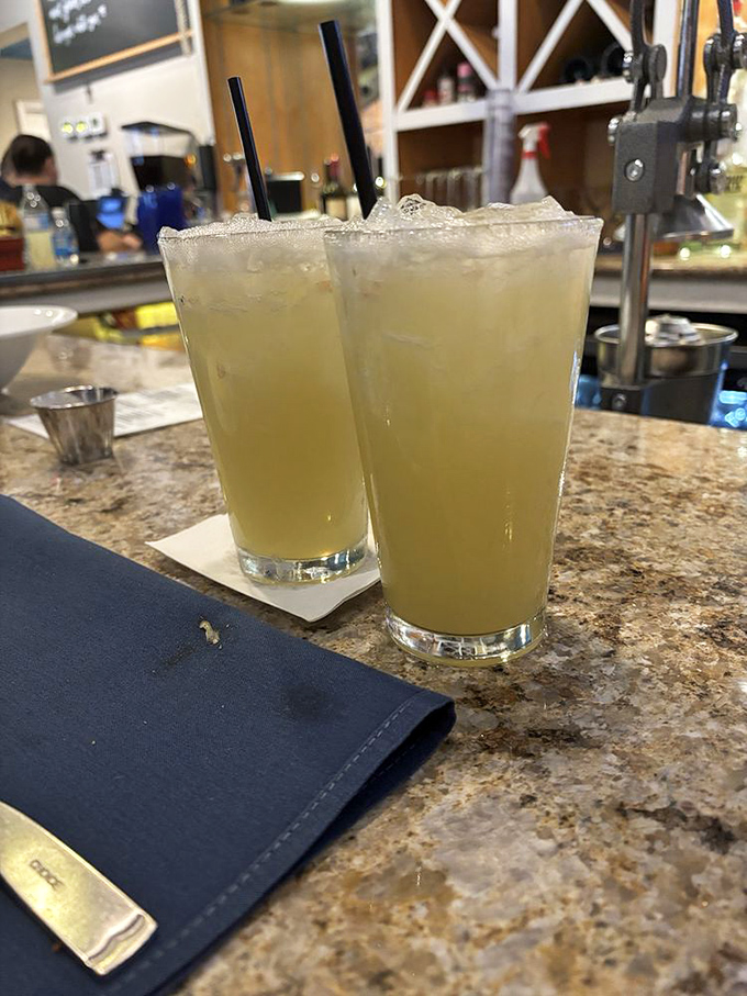 Two margaritas waiting patiently to transform your "I should've been here sooner" into "I'm so glad I'm here now."
