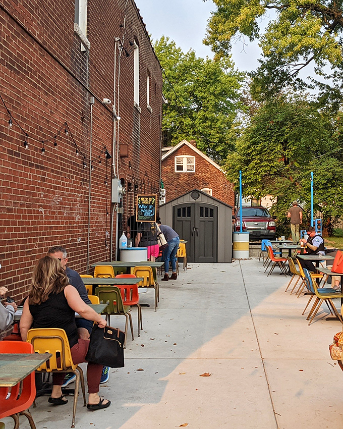 The outdoor seating area – where breakfast philosophers gather to solve the world's problems over plates of huevos rancheros.