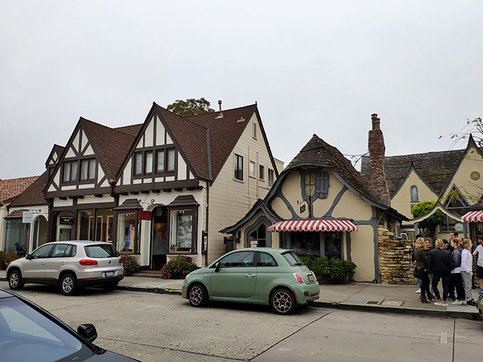Tudor revival shops line streets where window shopping becomes an art form worth mastering.