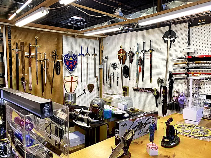 Medieval meets modern in this armory of replica swords and shields. Perfect for the person whose home decor style is "Game of Thrones, but make it suburban."