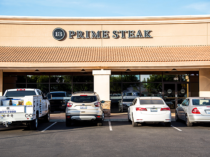 Modern minimalism in strip mall clothing. Inside awaits a steak experience worthy of any big city.
