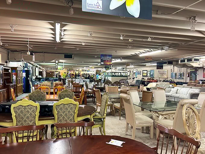 When your thrift store needs covered outdoor space, you know the selection will be worth the trip.