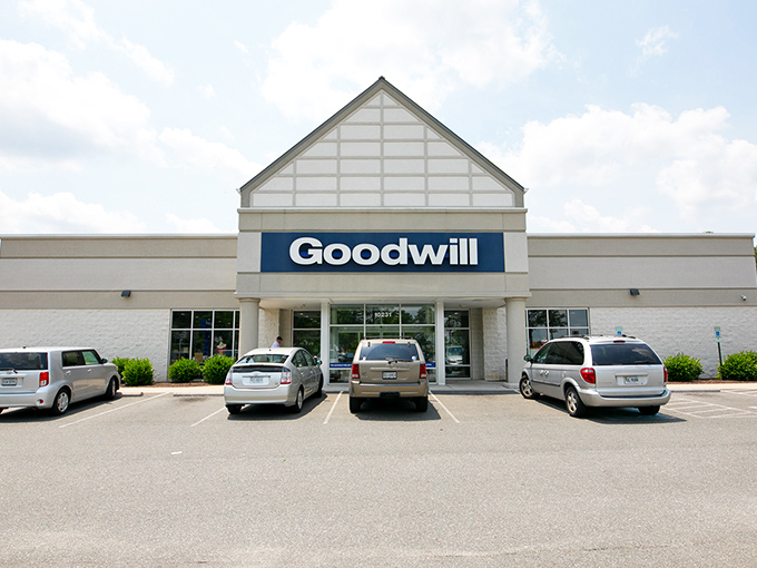 The classic Goodwill blue brings comfort like seeing an old friend in Glen Allen shopping.