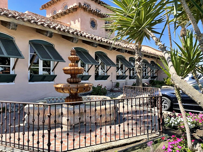 Harris Ranch's Spanish architecture stands like a mirage for hungry I-5 travelers - an oasis of beef in California's agricultural heartland.