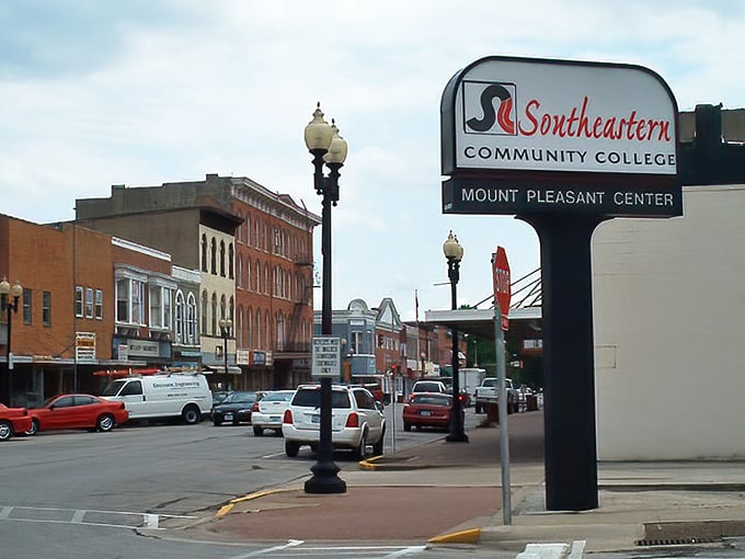 Mount Pleasant's streets create the perfect small-town atmosphere. This downtown has more genuine character than a Garrison Keillor monologue!