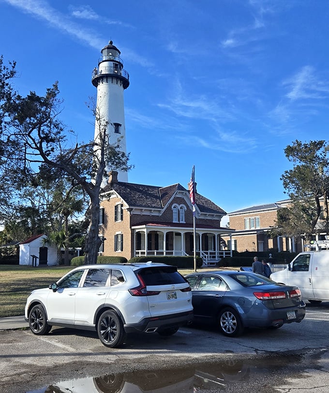 This isn't just a lighthouse—it's a 150-year-old reminder that coastal Georgia offers natural beauty at a fraction of Florida prices.