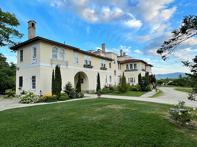 Aldworth Manor stands like a Mediterranean dream that somehow landed in New Hampshire, proving geography is sometimes just a state of mind.