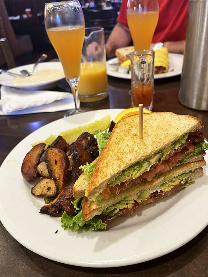 The classic BLT elevated with creamy avocado and served with mimosas—because sometimes breakfast deserves a little celebration.