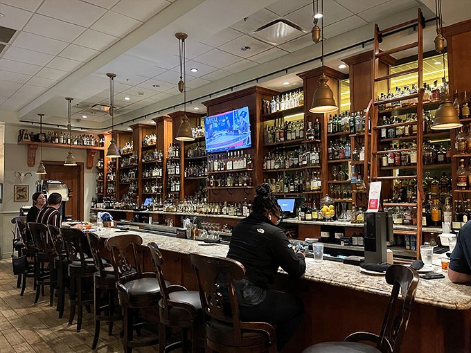 The bar at The Manship isn't just well-stocked—it's a liquid library with enough options to write a spirited novel.