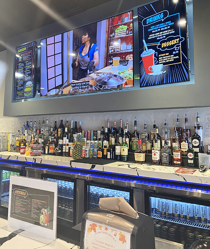 A bar that understands priorities—sports on screens, spirits on shelves, and burgers within reach. The trifecta of happiness for grown-ups.