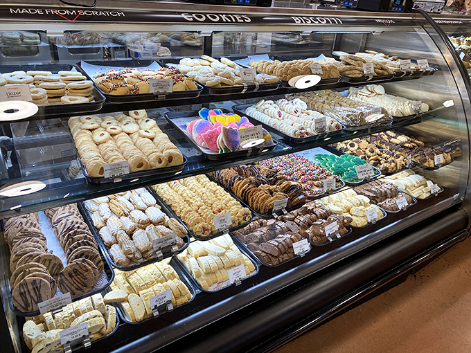 The bakery case—where willpower goes to die and "I'll just have one" becomes the greatest fiction ever told.