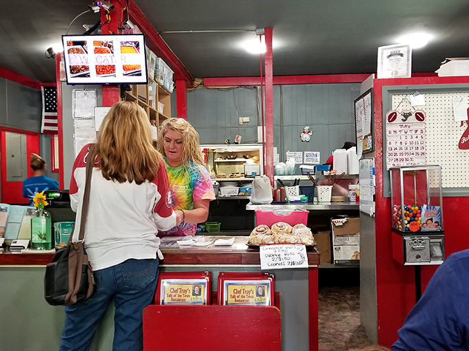 The heart of any great small-town restaurant: a counter where orders are taken, stories are shared, and regulars are greeted by name. .