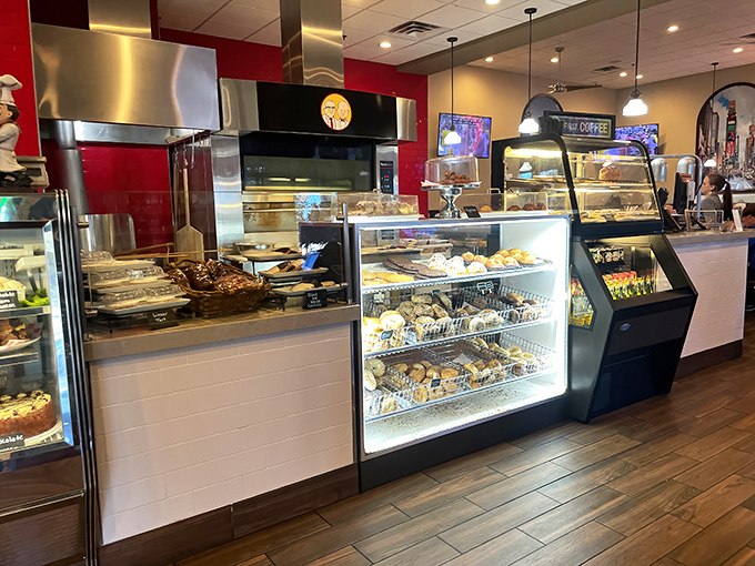 The bakery case isn't just displaying desserts—it's showcasing edible works of art that make saying "I'll just have coffee" a mathematical impossibility.