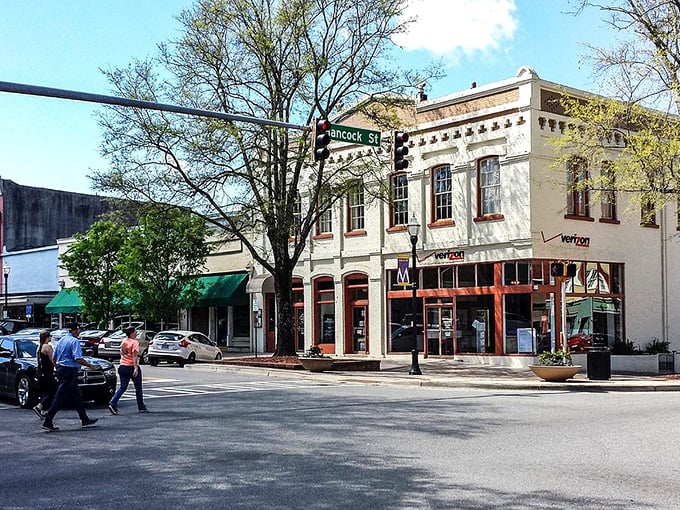 Hancock Street's historic storefronts have witnessed generations of commerce, conversations, and community—the original social network, no password required.