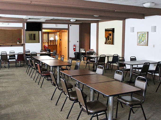 The banquet room stands ready for celebrations, where memories will be made and second helpings will be inevitable.