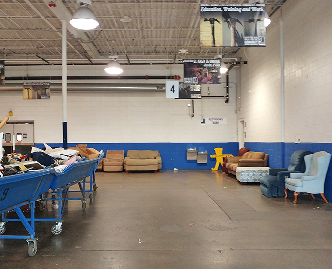 The furniture section offers instant living room transformation possibilities—that blue wingback could be the statement piece your reading nook has been missing.